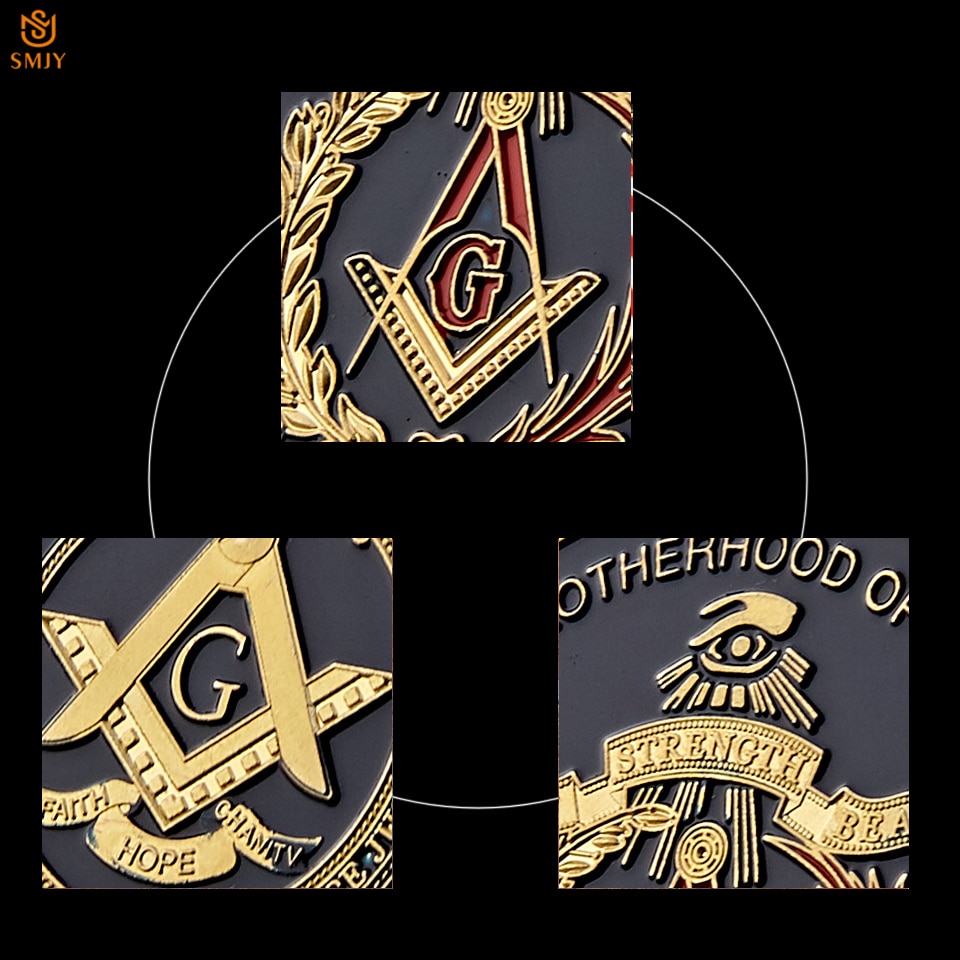Euro Masonic Association Gold Plated Token Commemorative Coin - Shopilk
